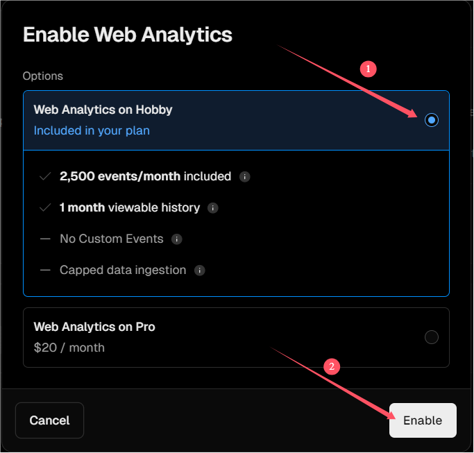 hexo 启用Vercel的Web Analytics | E云笔记